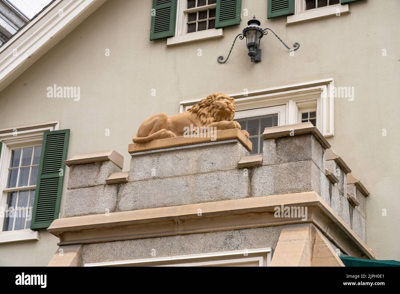 The Lion House, completed in 1854, was an official residence of Brigham Young in Salt Lake City ...