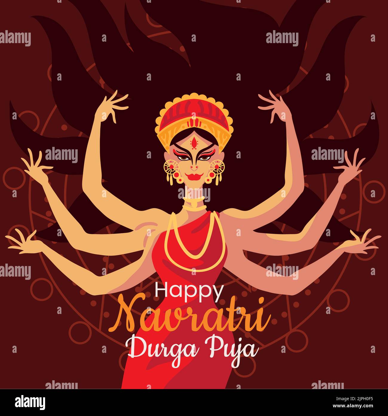 Happy Navratri Durga Puja Stock Vector Image & Art - Alamy