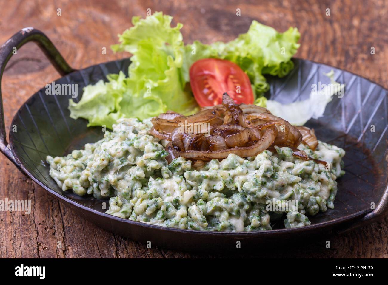 spaetzle, spinach noodles, spaetzles, spinach noodle Stock Photo - Alamy