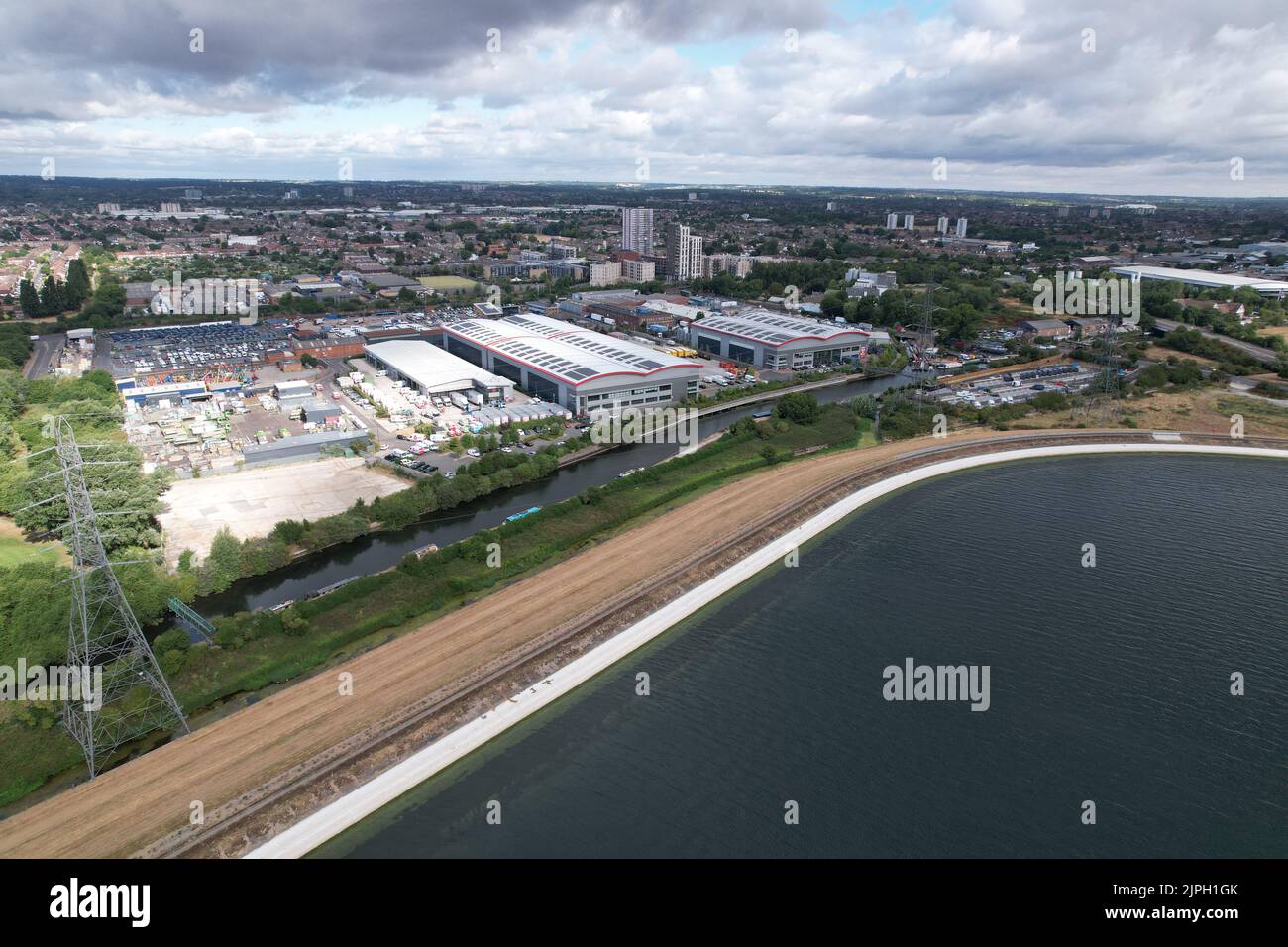 William Girling Reservoir Enfield Lea Valley London England drone ...
