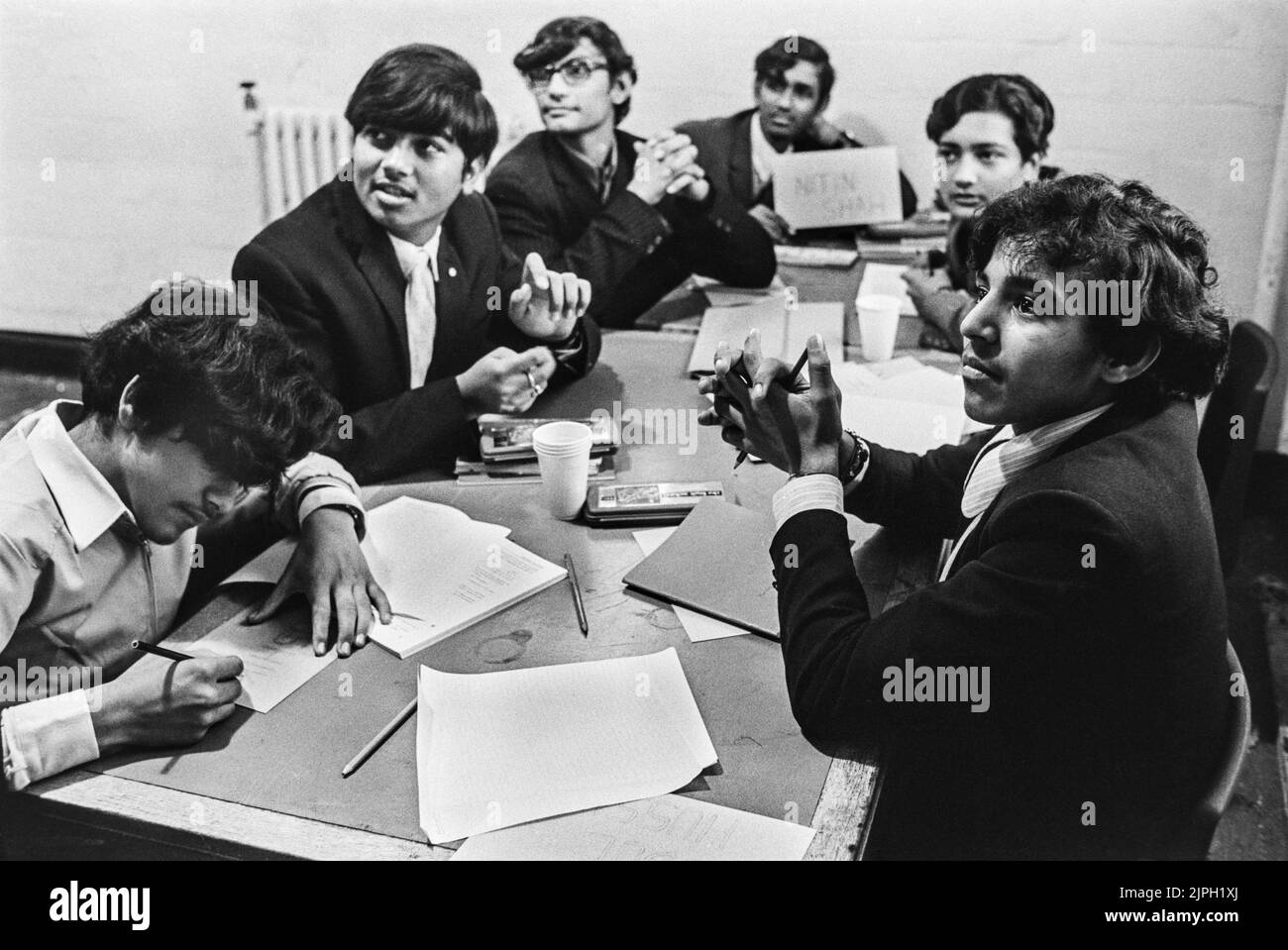 Ugandan Asian refugees at Plasterdown Camp Dartmoor Devon group of ...