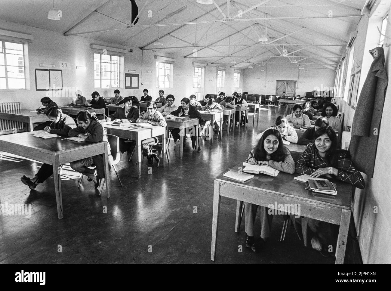 Ugandan Asian refugees at Plasterdown Camp Dartmoor Devon group of ...