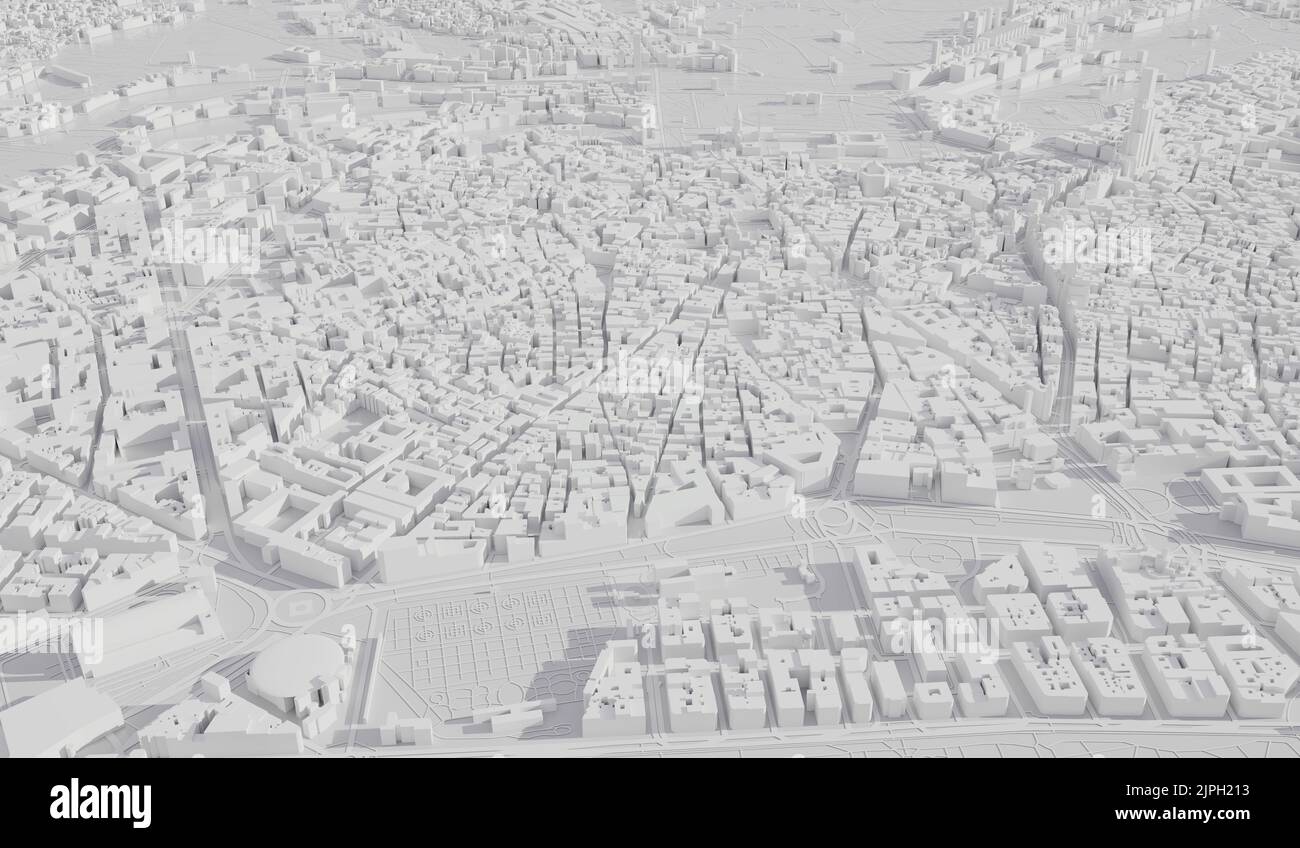 Madrid aerial view map hi-res stock photography and images - Alamy