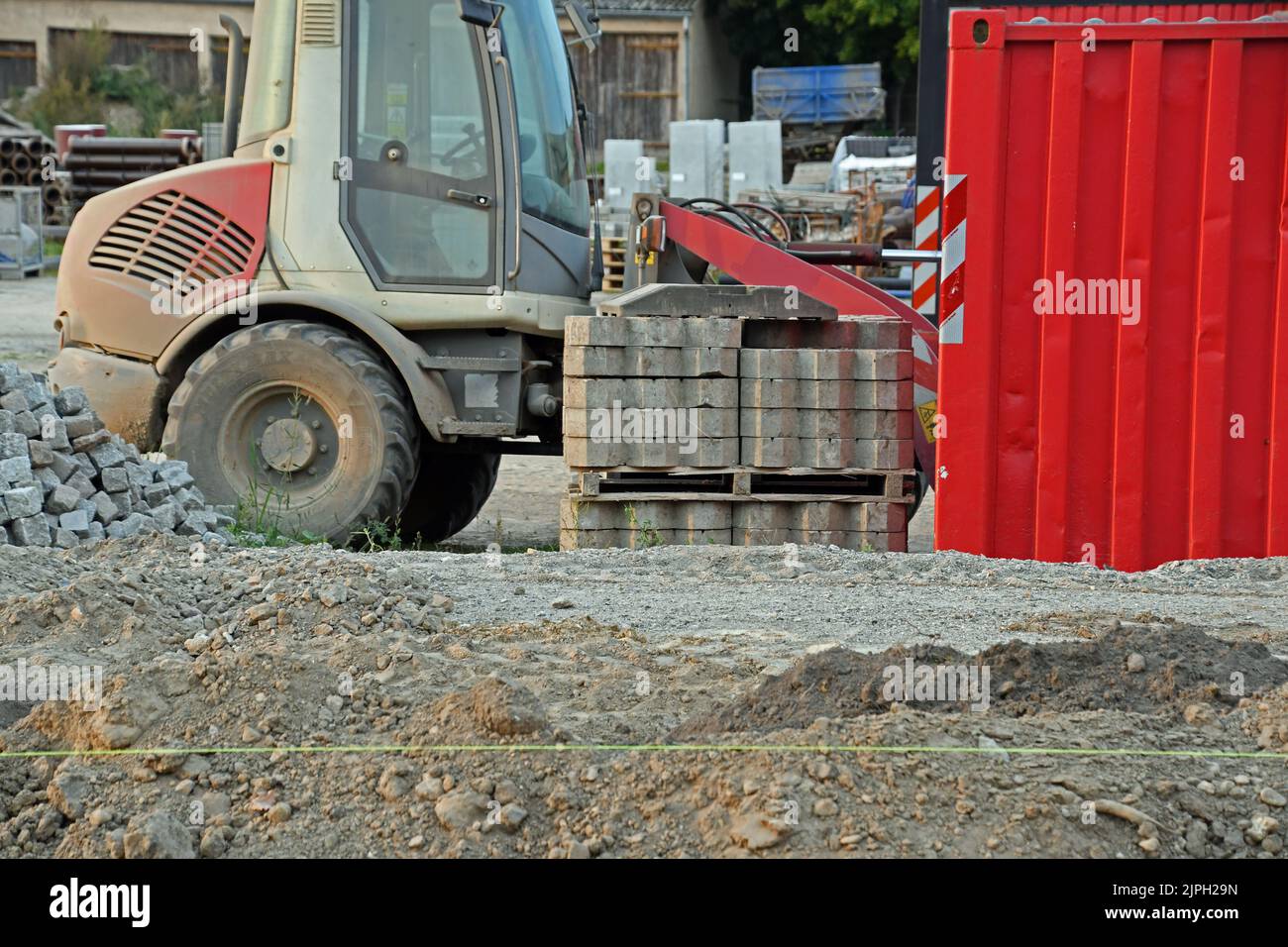 road construction, construction material, grass paver, construction ...