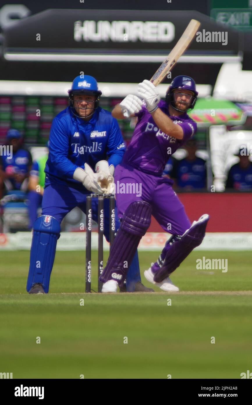 Leeds, England, 14 August 2022. Adam Lyth batting for Northern ...