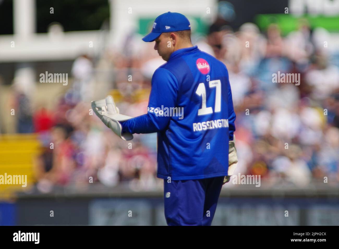Leeds, England, 14 August 2022. Adam Rossington keping wicket for ...