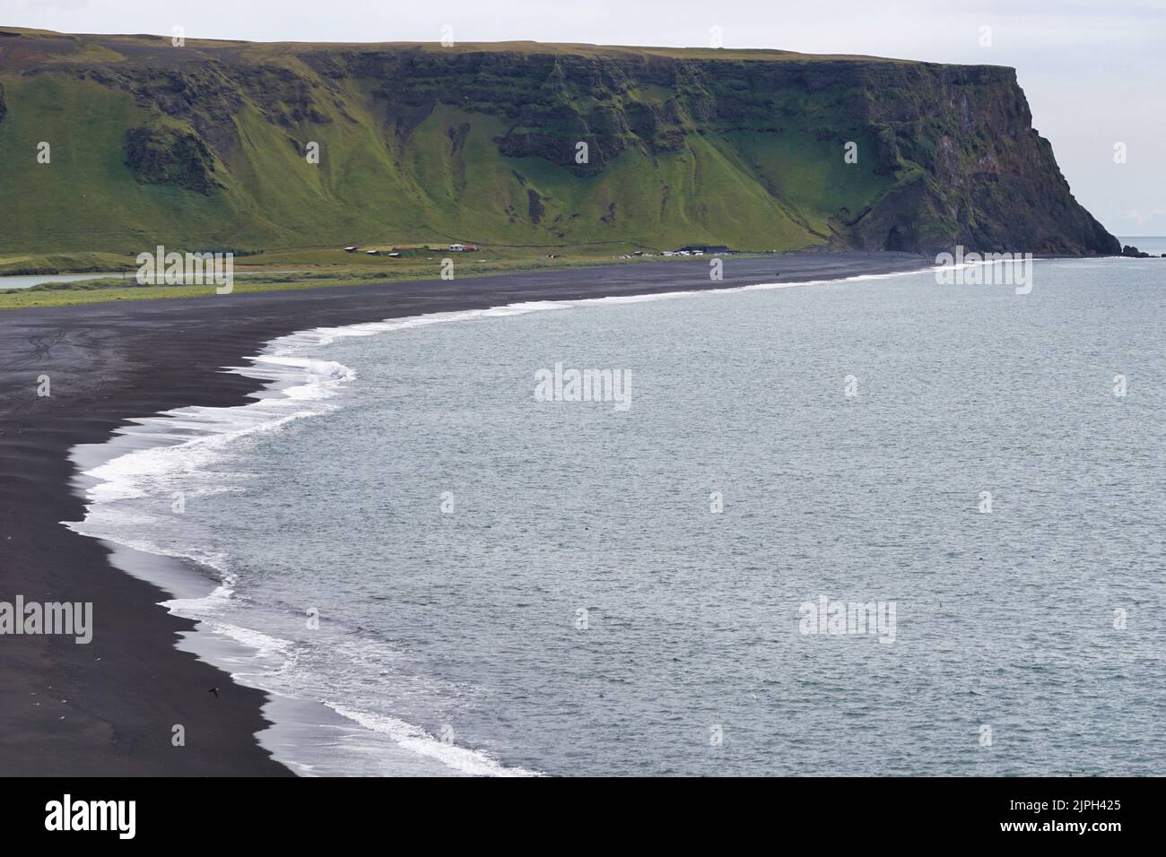 Reynisfjara Black Beach in Iceland, rocky cliffs Stock Photo - Alamy