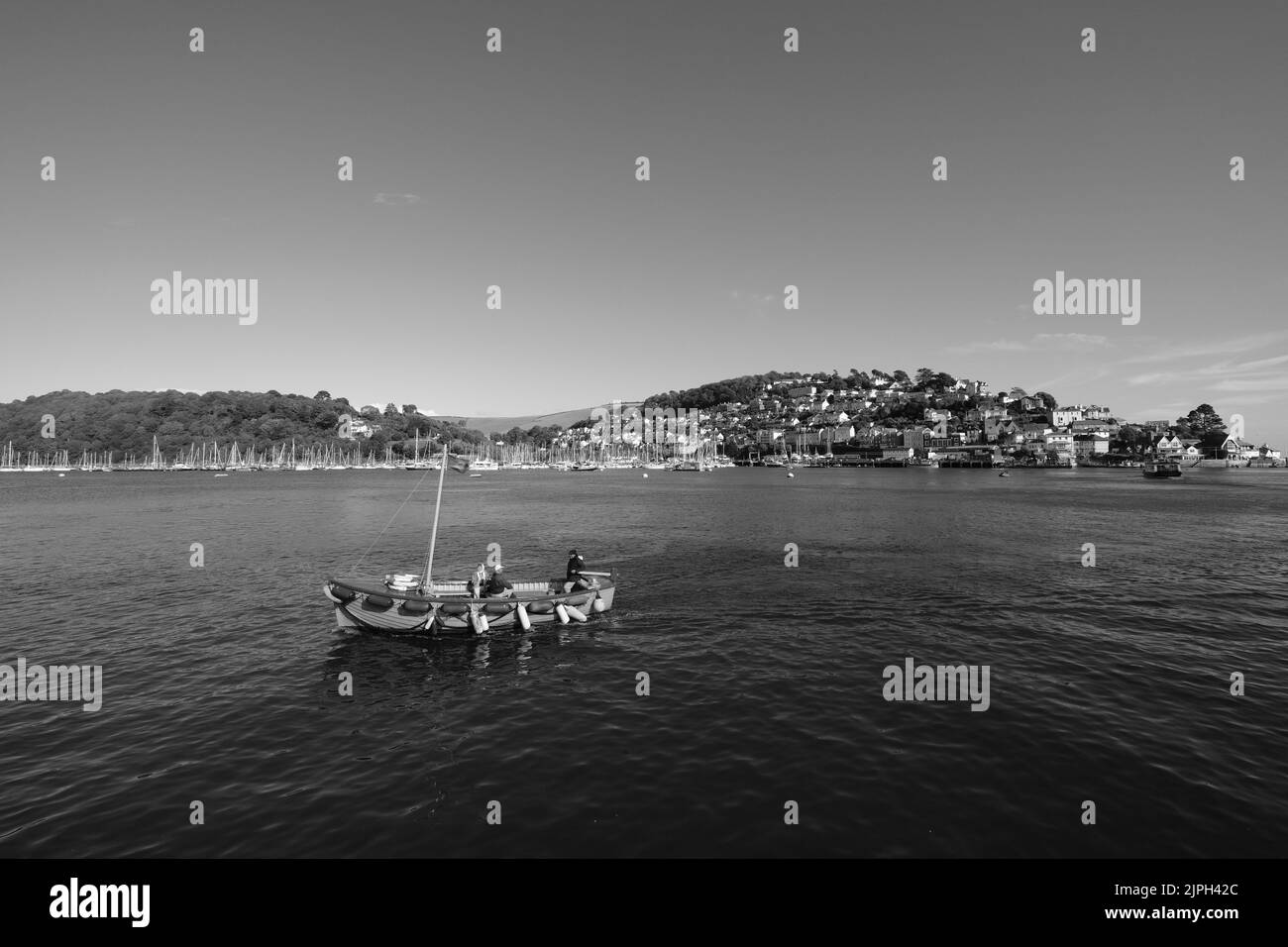 Dartmouth Devon harbour views to Kingswear and ferry Stock Photo - Alamy