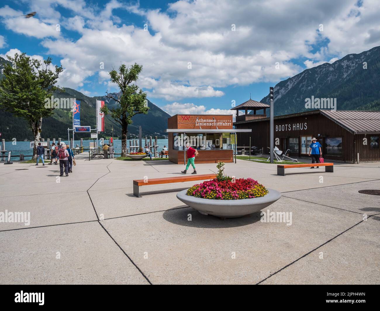 Picturesque Achensee in the Karwendel mountains of the Austrian Tirol ...