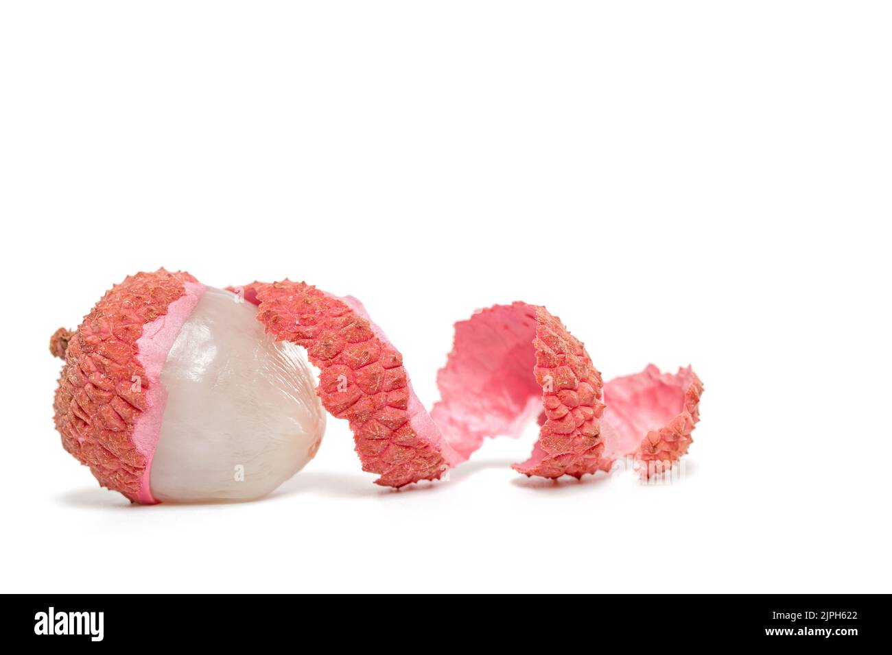 Artful peeled lychee (Litchi chinensis) isolated on white Stock Photo ...