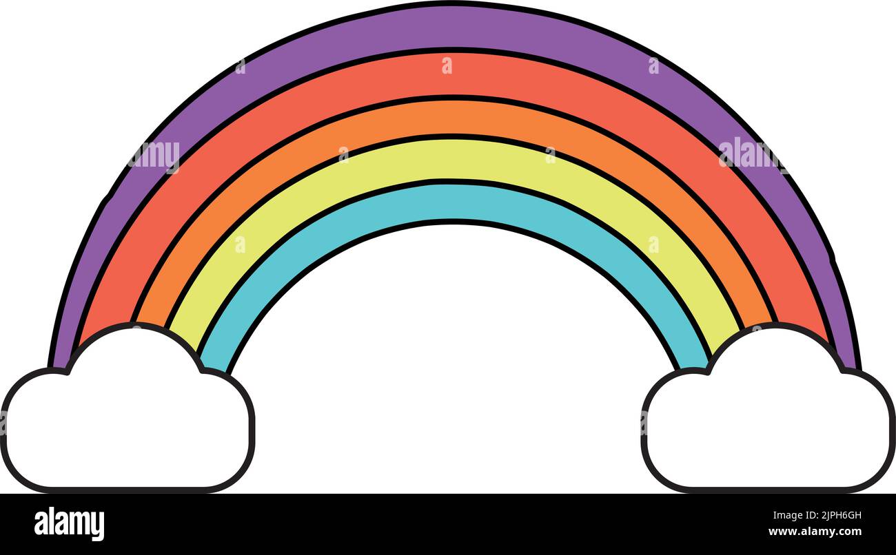 rainbow and clouds Stock Vector Image & Art - Alamy