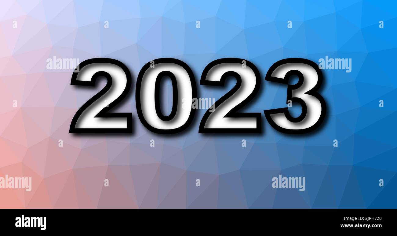 2023. New Year 2023. 2023 written on an abstract background in the ...