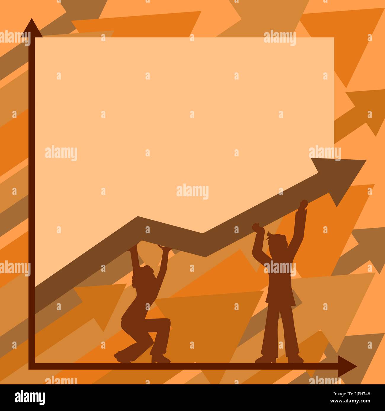 Man And Woman Holding Arrow And Presenting Important Messages. Business ...