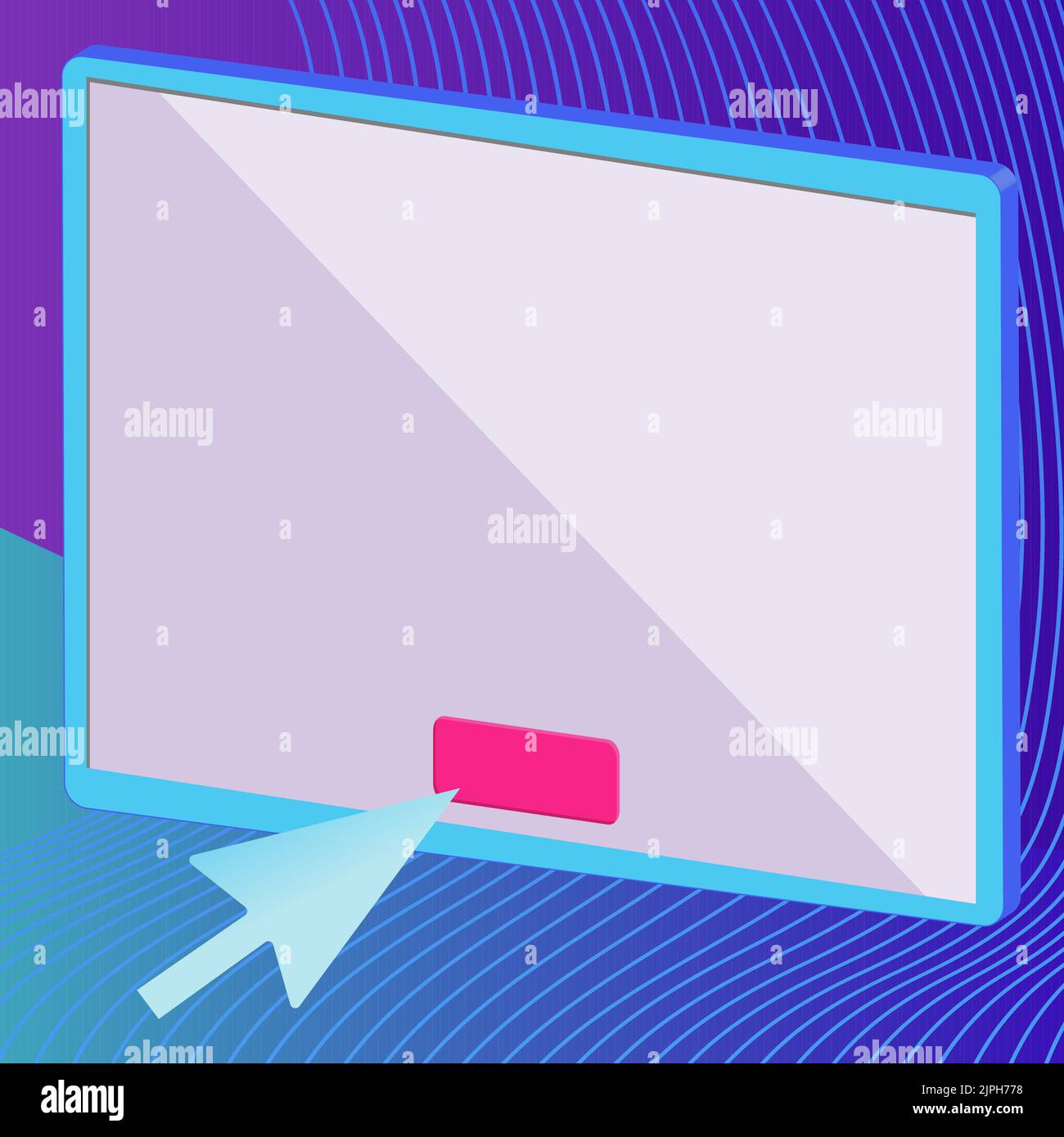 Arrow Pointing On Main Button Of A Portable Device. Blank Screen Tablet ...