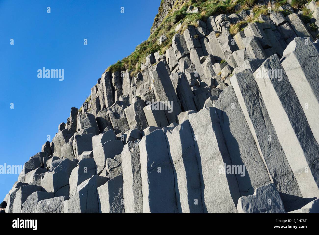 Basalt rocks at Reynisfjara Black Beach in Iceland - close-up Stock ...