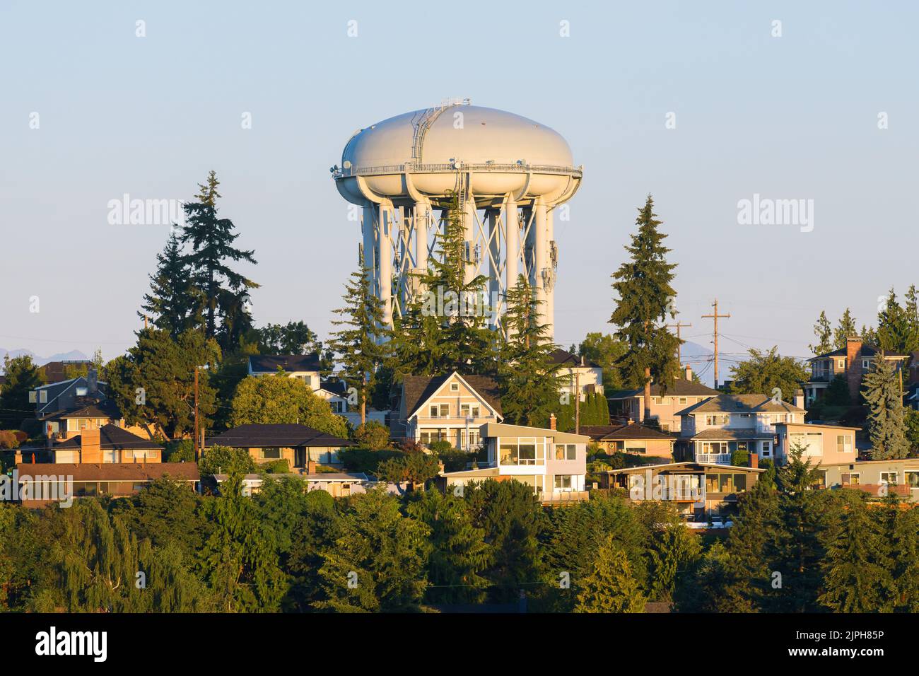 Seattle - August 14, 2022; Million gallon water tower in the Magnolia ...