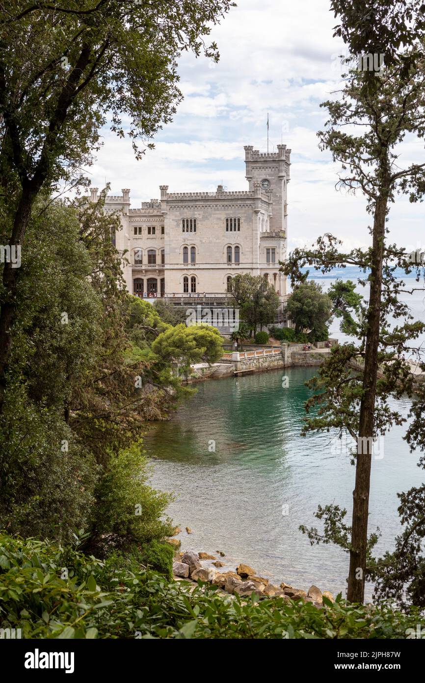 Miramare Castle at Grignano, Trieste Stock Photo - Alamy