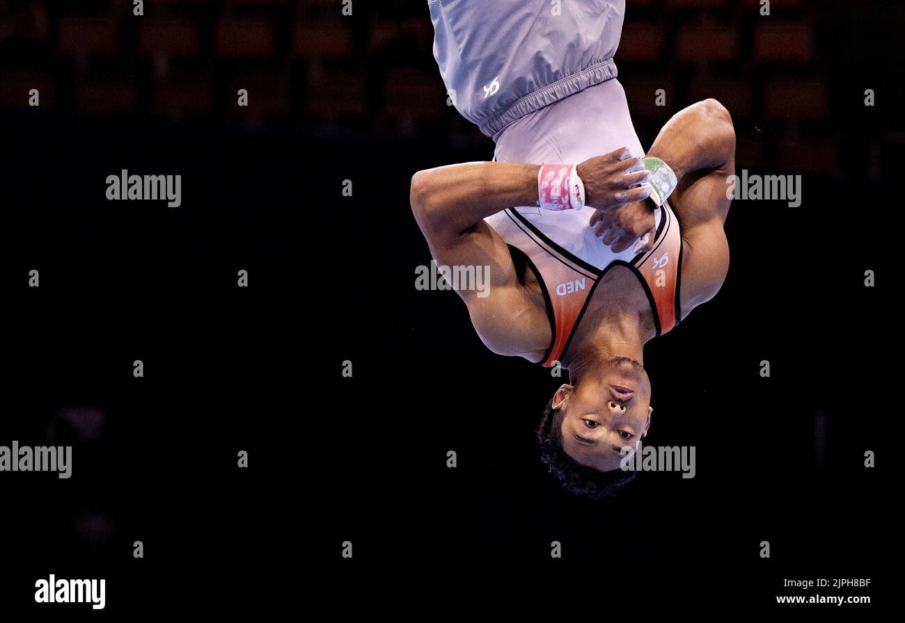 MUNICH - Yazz Ramsahai in action during qualifying men's gymnastics on the eighth day of the ...
