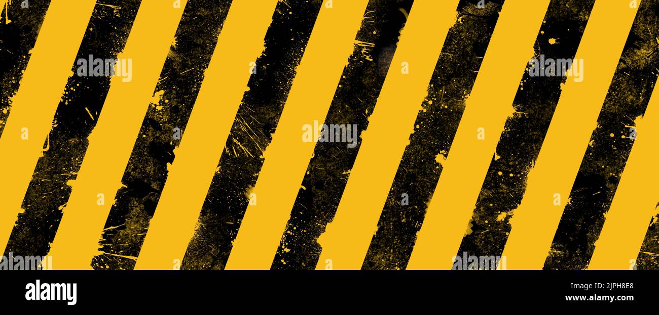 Old warning sign with black stripes on yellow background Stock Photo ...