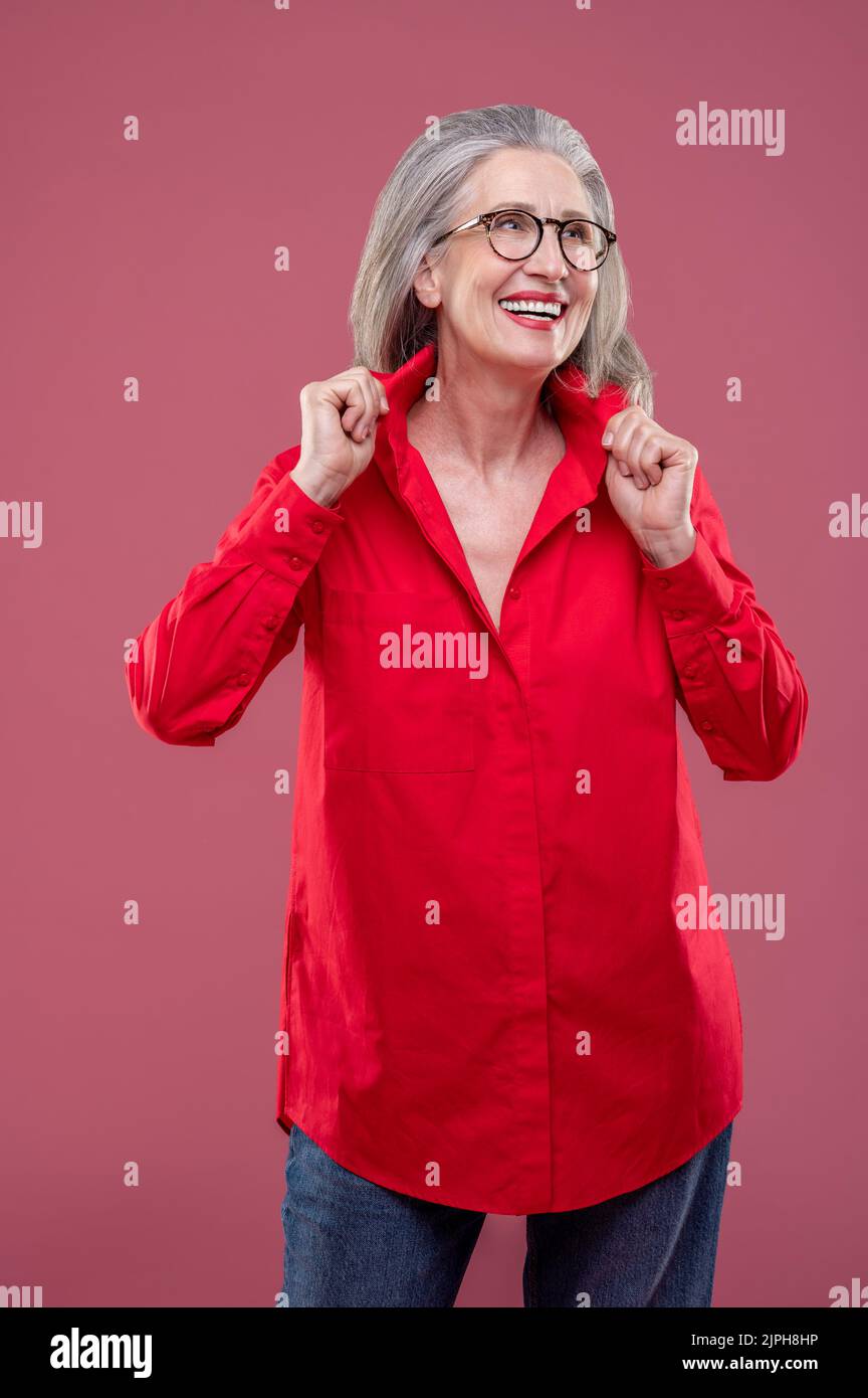 Contented mature woman hi-res stock photography and images - Alamy