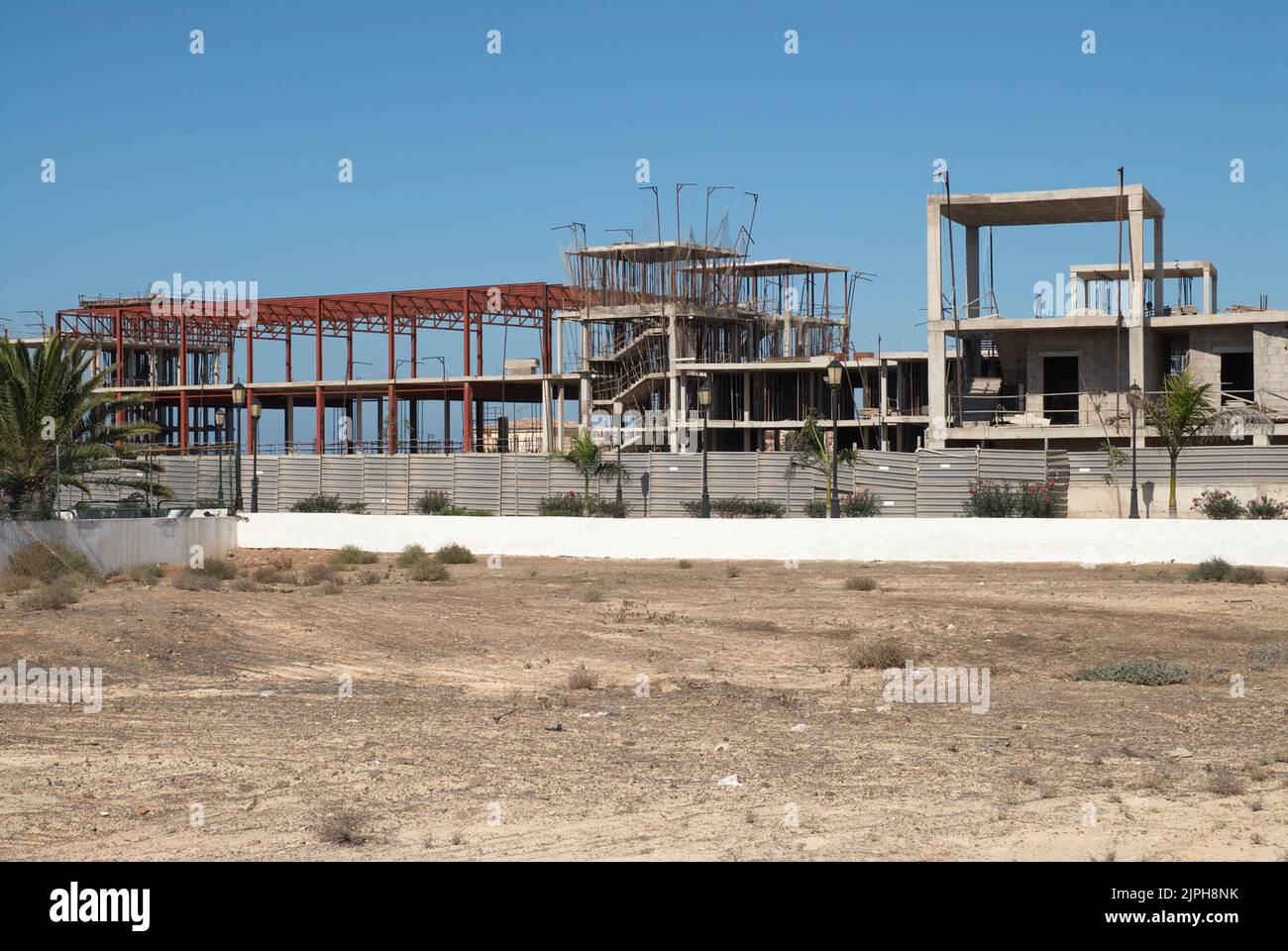 Corralejo, Fuerteventura, Spain An unfinished, abandoned construction ...