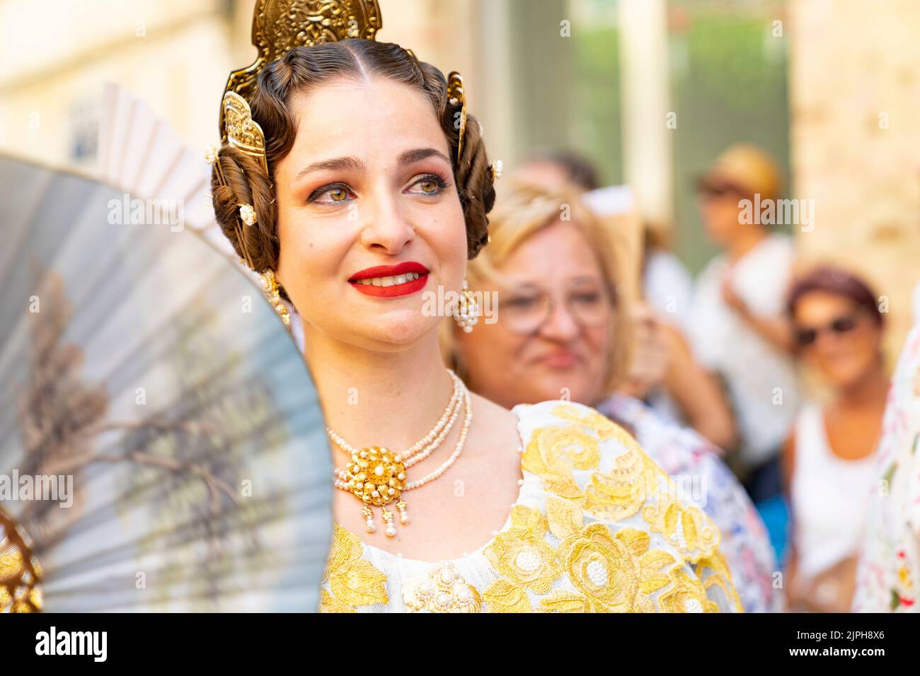 Betera, Spain. 15th Aug, 2022. An emotional Obrera, during the parade ...