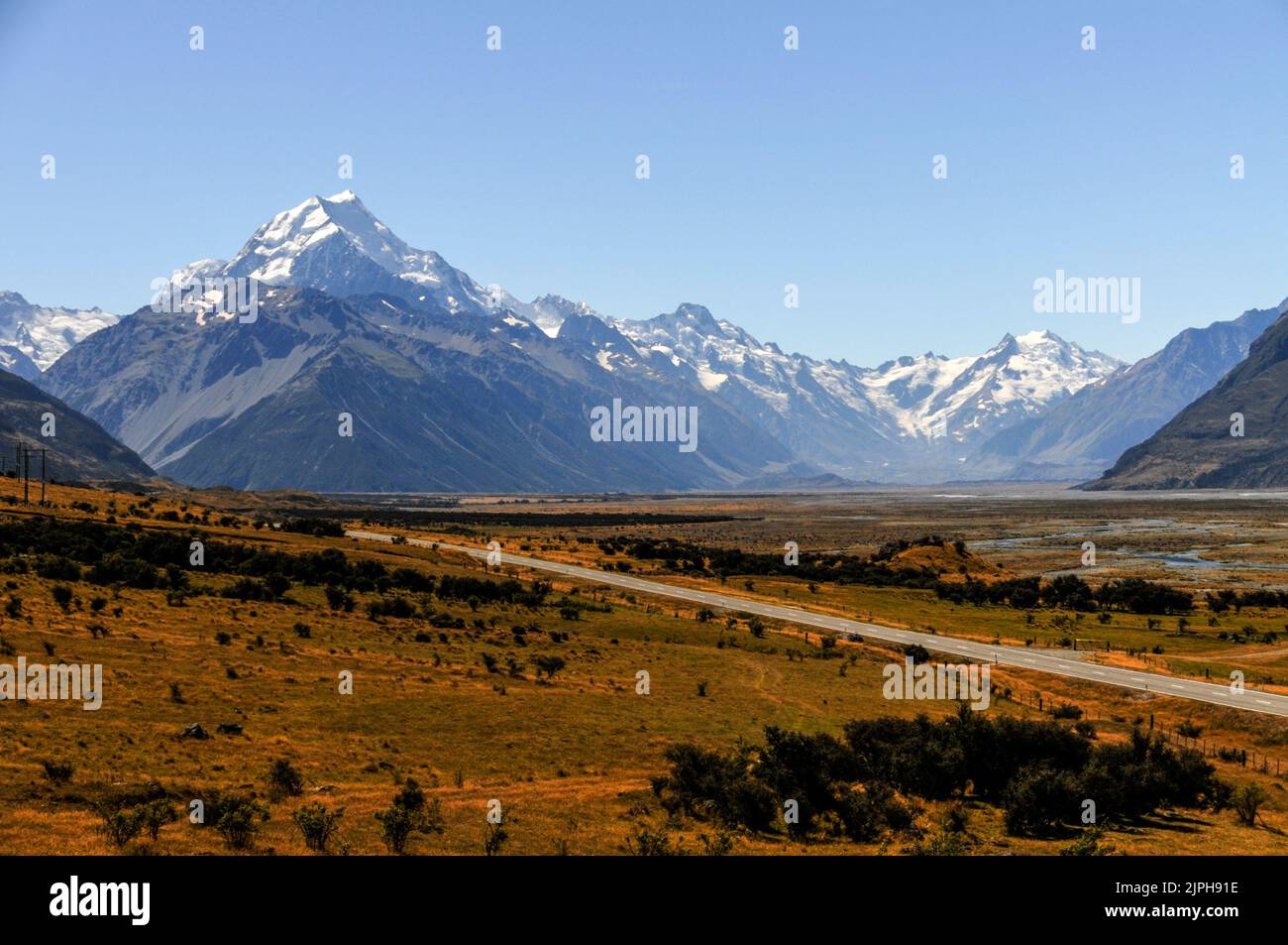 State highway 80, is described as a Tourist Road in Aoraki / Mount Cook National Park on South ...