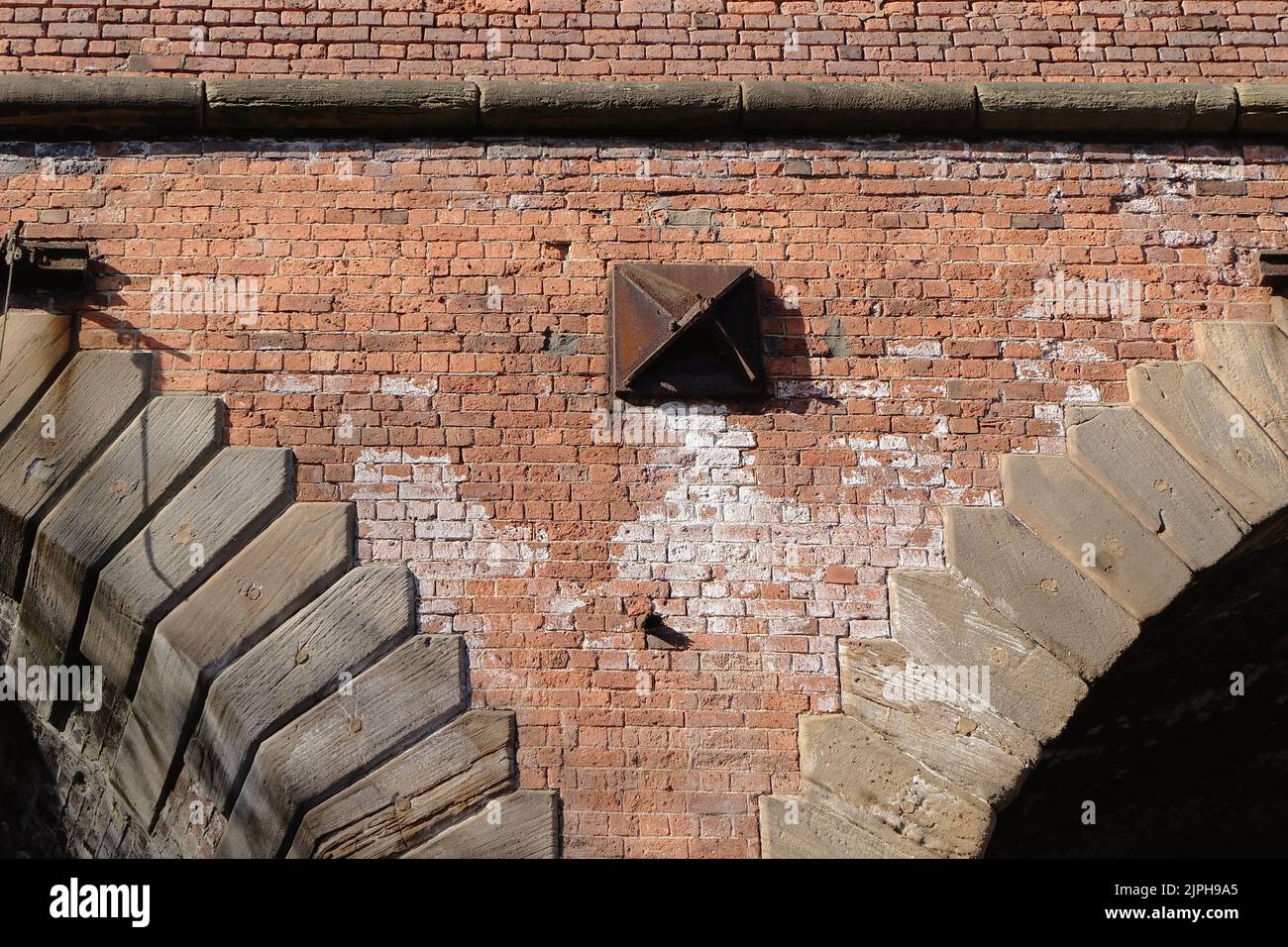 Anchor plate or pattress plate in bridge brickwork detail of old ...