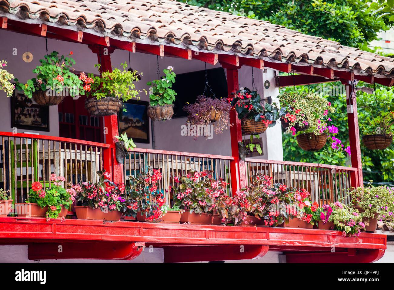 Beautiful traditional Colombian house at the rural area decorated with ...