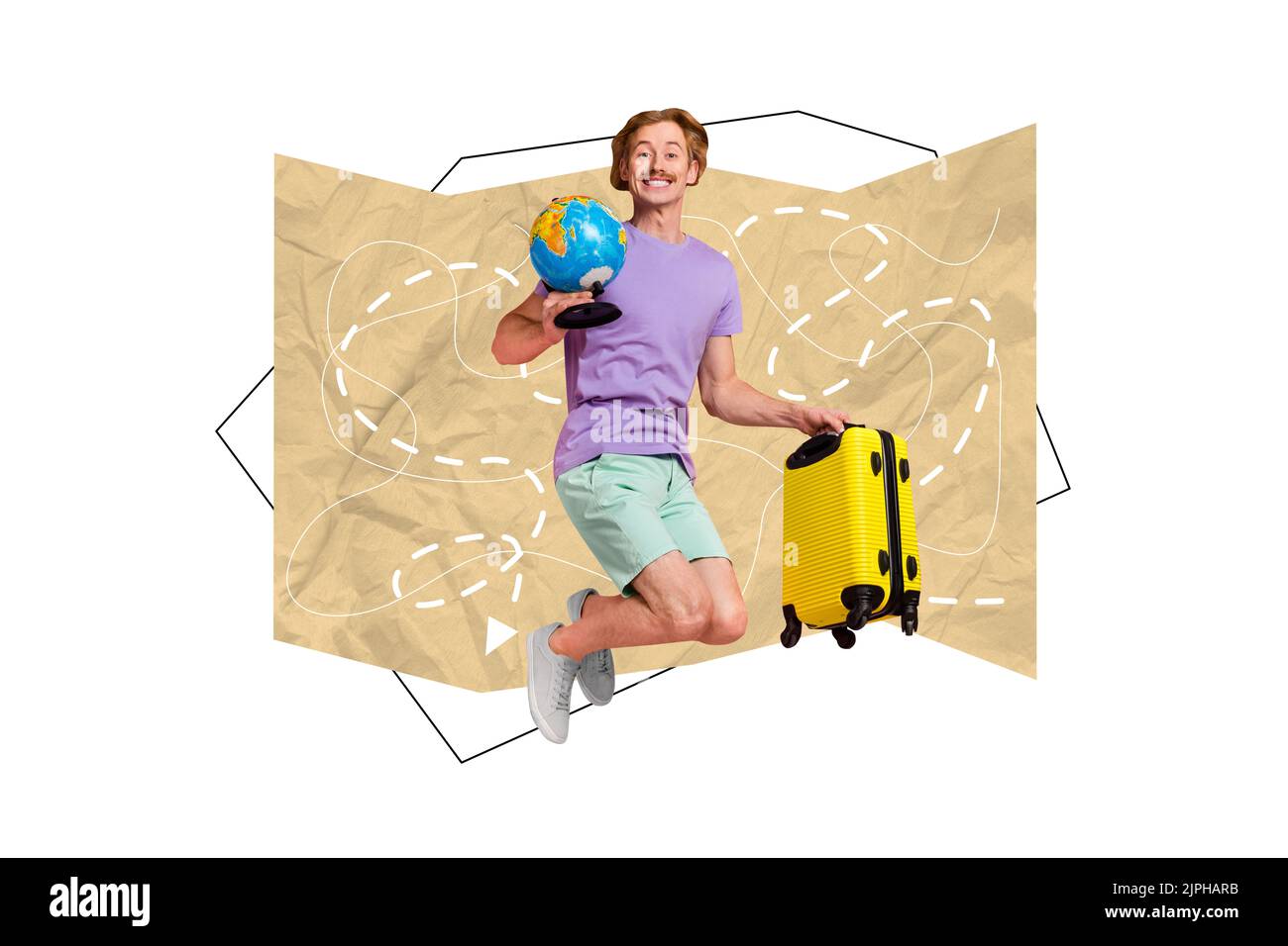 Creative 3d photo artwork graphics painting of funny funky guy thinking ...