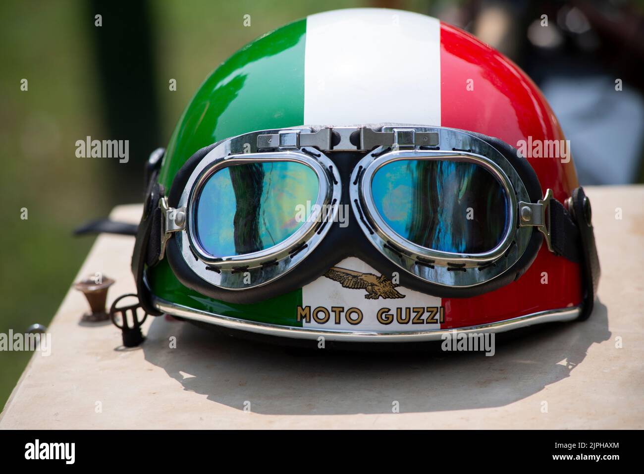 Helmet with the Italian Flag Stock Photo - Alamy