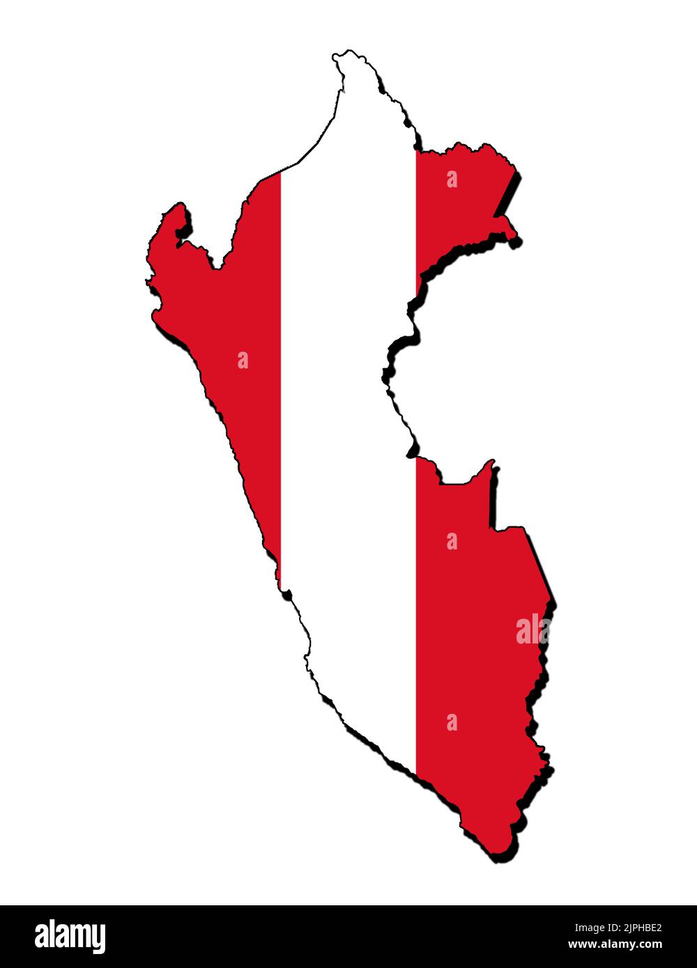 Silhouette of the map of Peru with its flag Stock Photo - Alamy