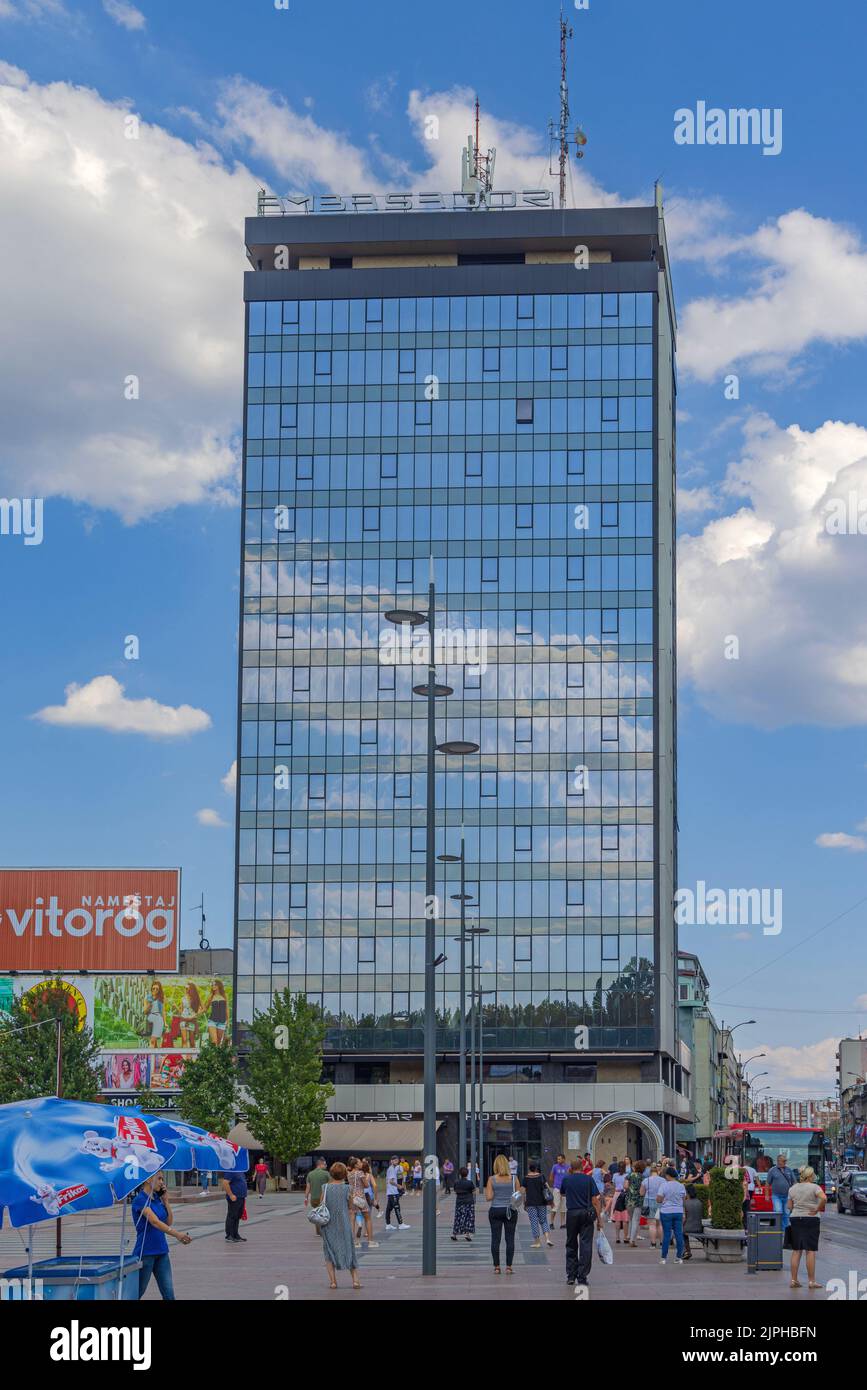 Nis, Serbia - August 04, 2022: Tallest Building in City Blue Glass ...