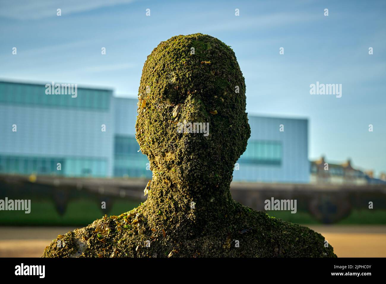 A close up photograph of Antony Gormley's sculpture Another Time XXI in ...