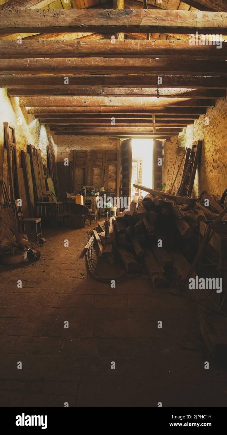 interior of a hacienda, or mexican house in latin america, entrance of ...