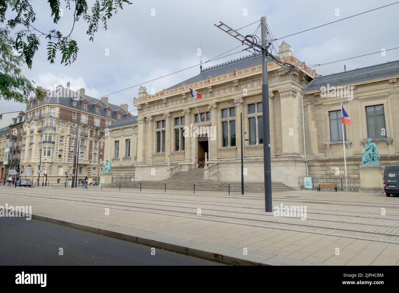 A view of buildings and streetscapes of the French city of Le Havre ...