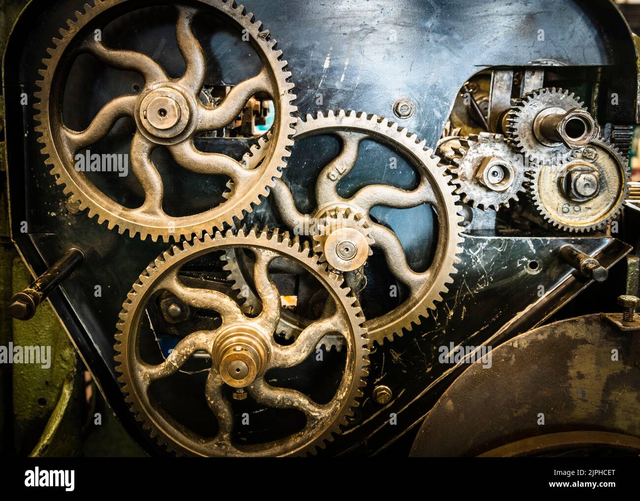 Gears of an old machine Stock Photo - Alamy