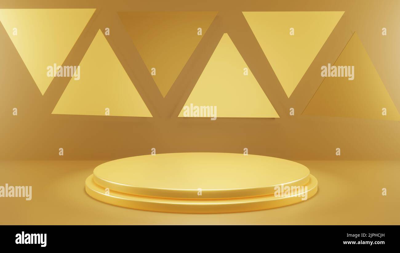 3d platform studio minimal scene with gold platform. studio background ...