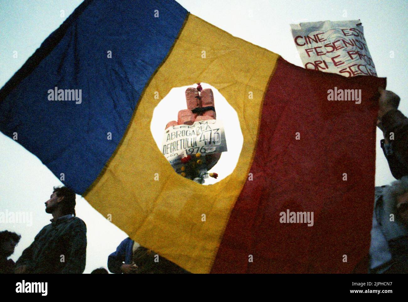 Bucharest, Romania, April 1990. "Golaniada", a major anti-communism ...