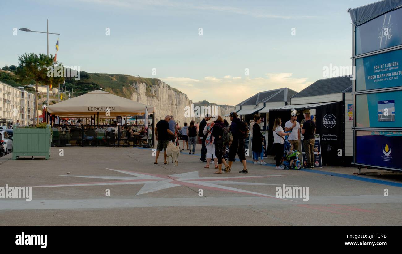 Picture of the french town Fécamp, taken in the late evening Stock ...