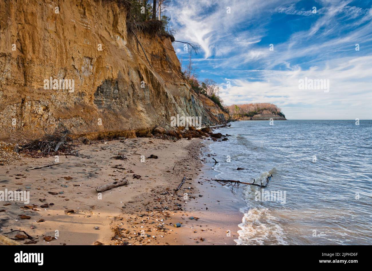 The Beach at Calvert Cliffs. Maryland, USA, Maryland Stock Photo - Alamy