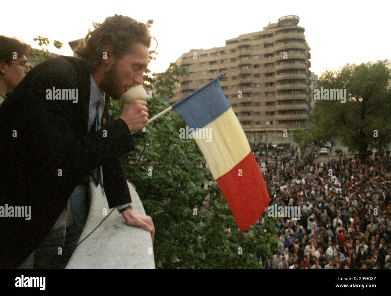 Bucharest, Romania, April 1990. "Golaniada", a major anti-communism ...