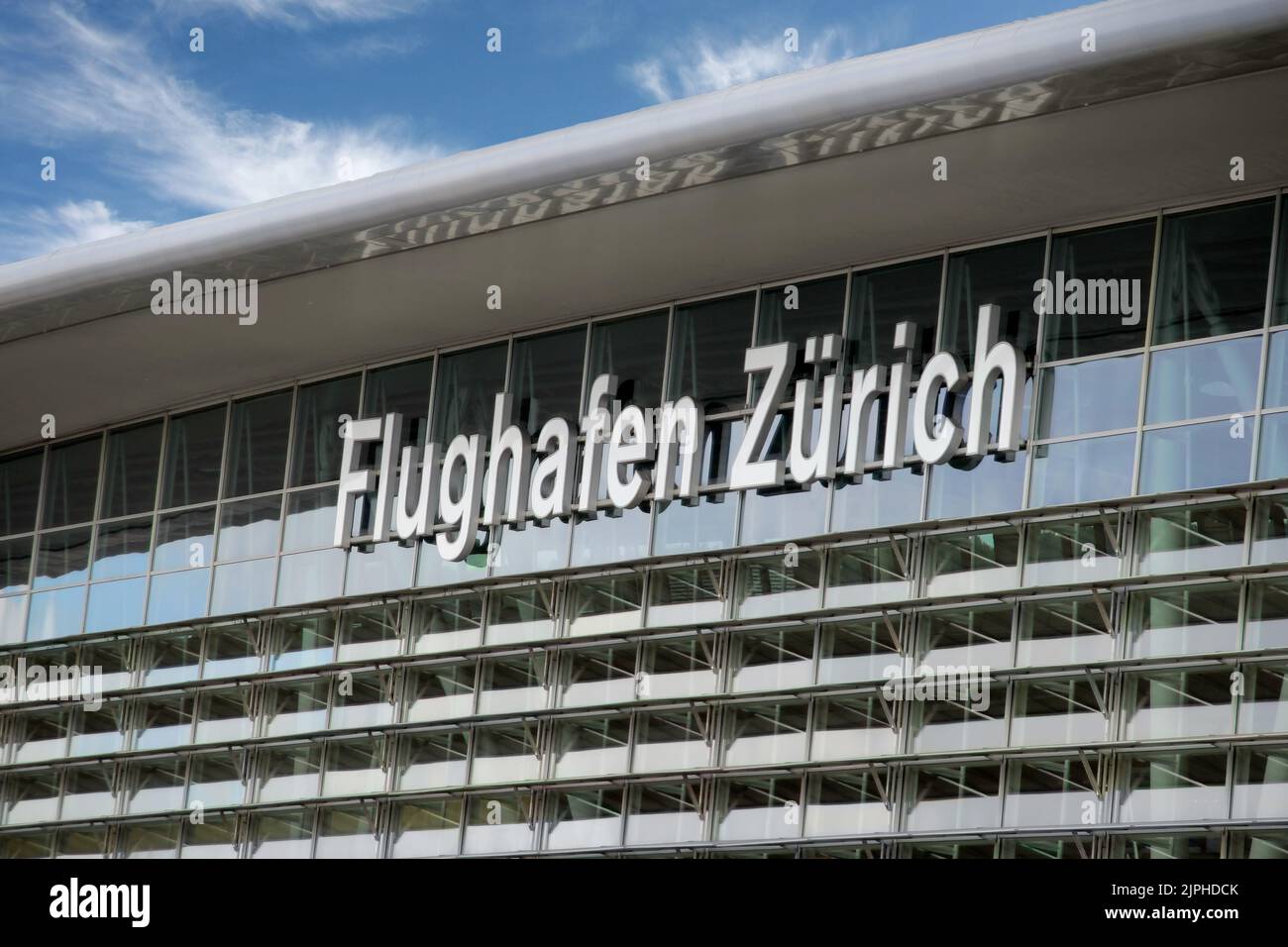 Zurich, Switzerland - APRIL 15: Terminal of Zurich Airport, which is ...