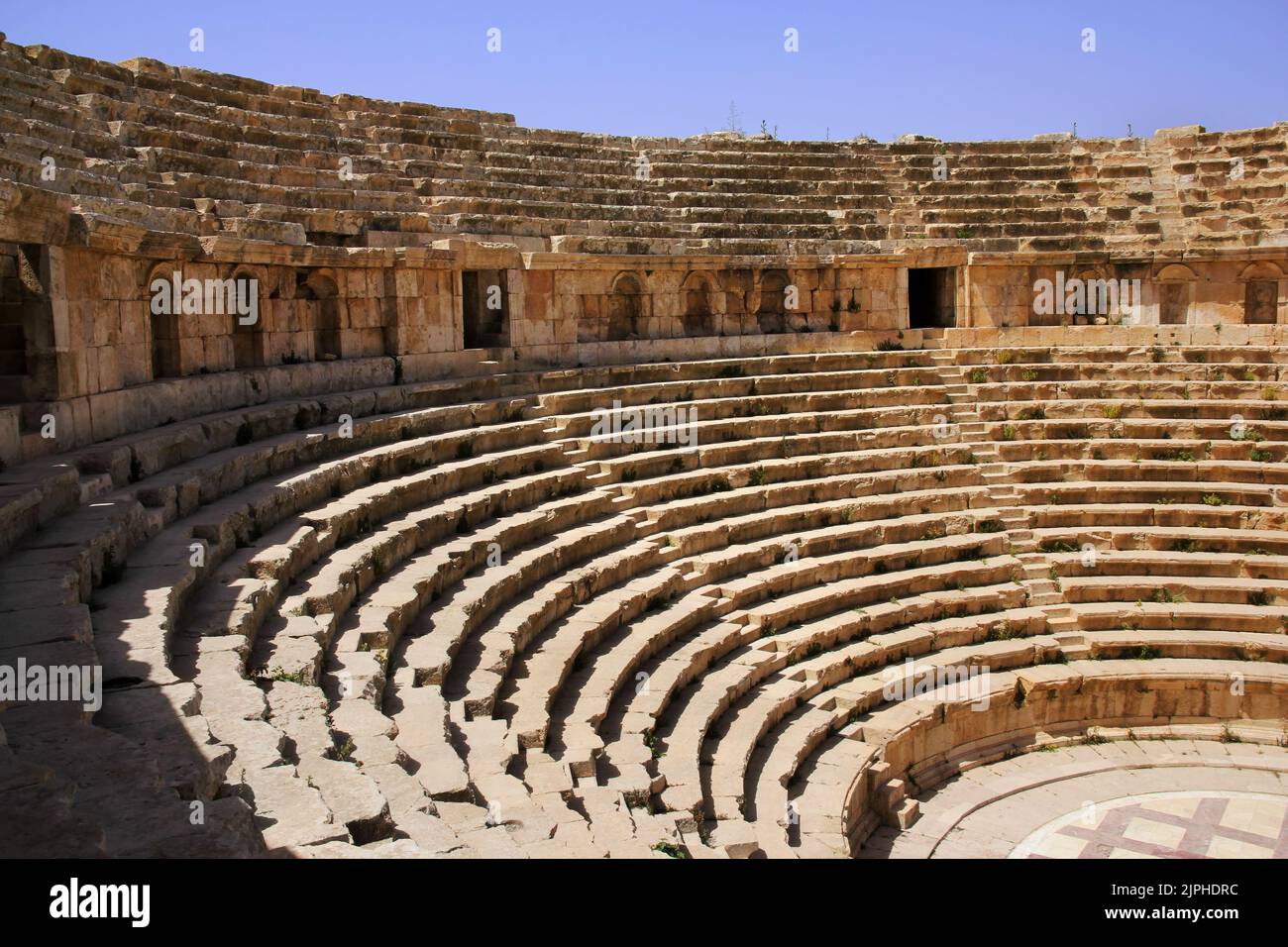 Amphitheater in the ancient Roman city, Jarash, Jordan Stock Photo - Alamy