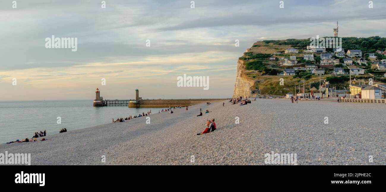 Panorama view of the French port city Fécamp Stock Photo - Alamy