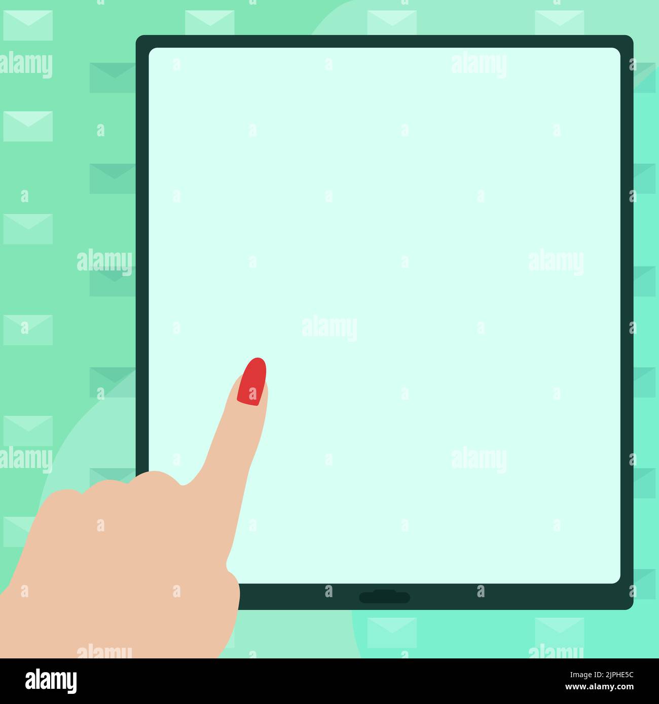 Pointing Finger Empty Screen Tablet Representing Planning Future ...