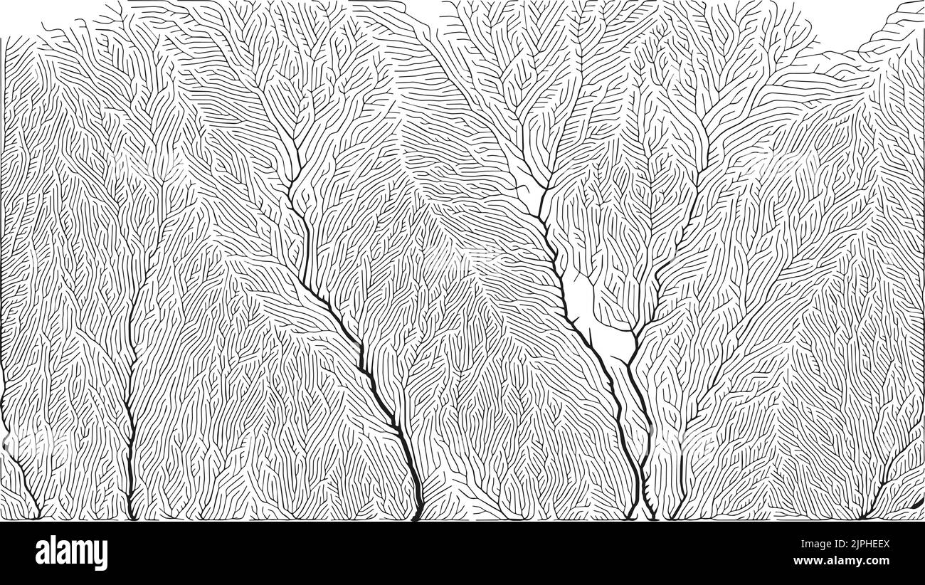 Growth pattern. Generative branching structure. Organic net of vessels ...