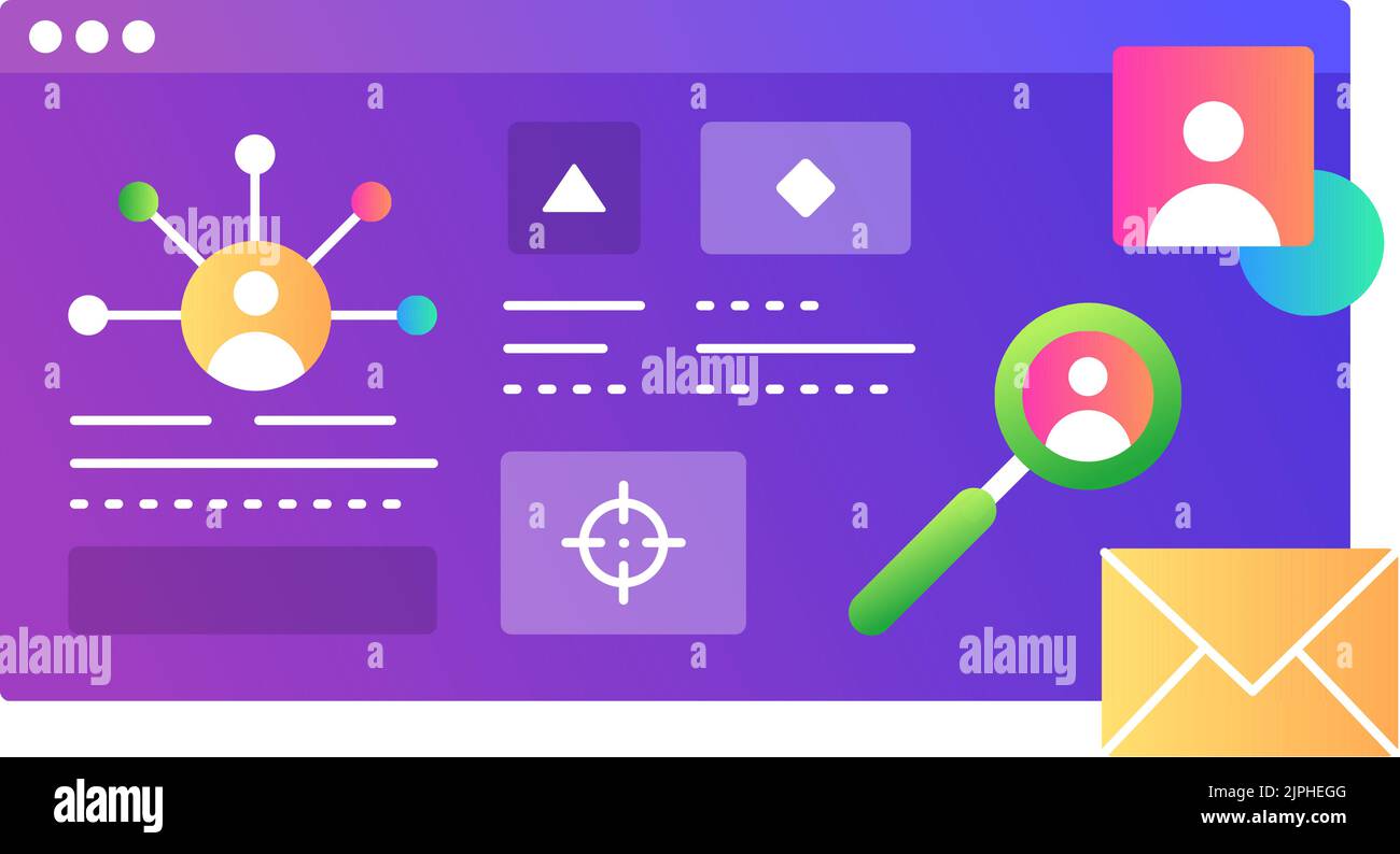 Target audience vector icon. Digital business marketing campaign in ...