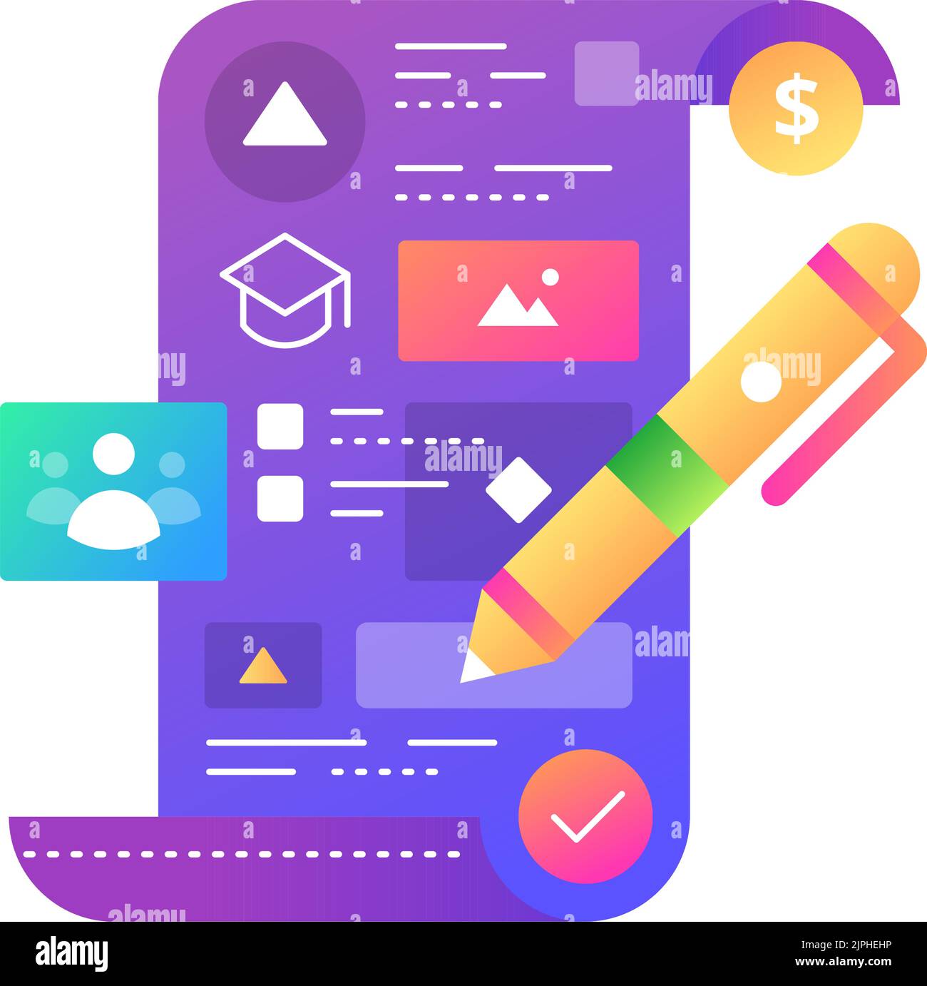 Online contract document signing flat vector. Electronic signature icon ...