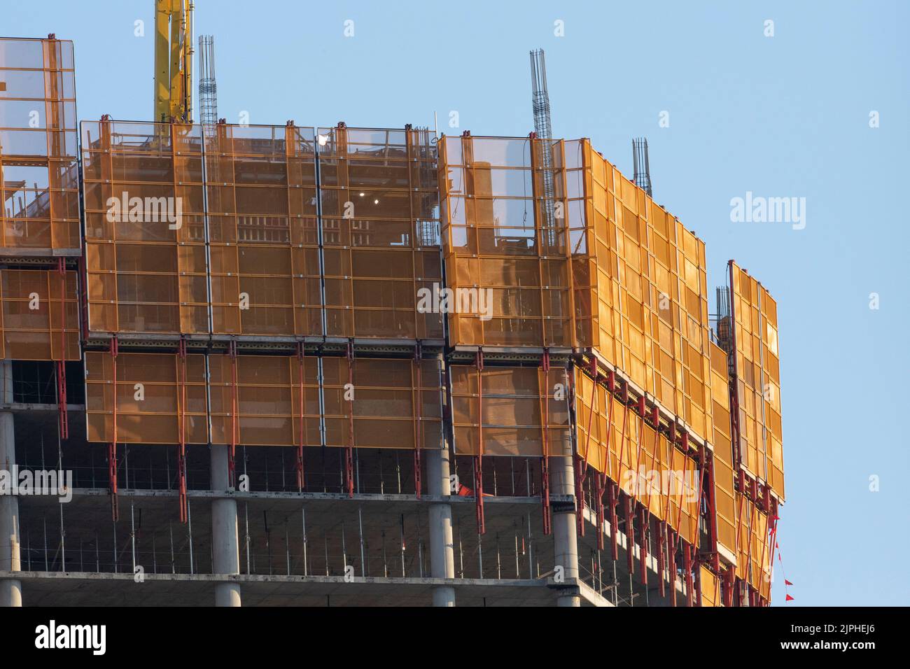 Construction site in downtown Austin, Texas during the building of 6th ...